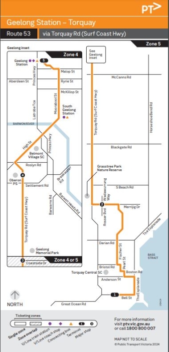 Route 53 Geelong to Torquay Bell from 1 December 2024 - Mcharrys Buslines